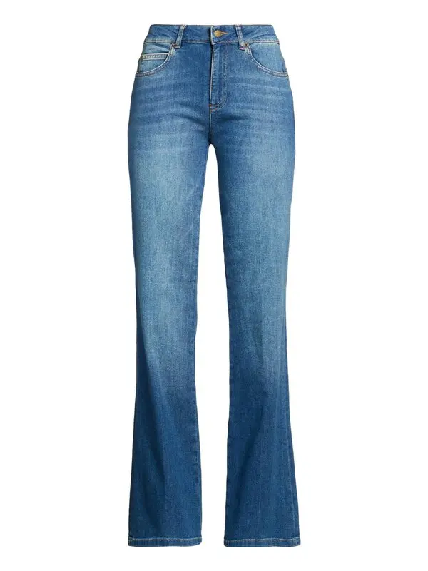 MAXCO. Max&co. Belted High-rise Flared Jeans - Blue