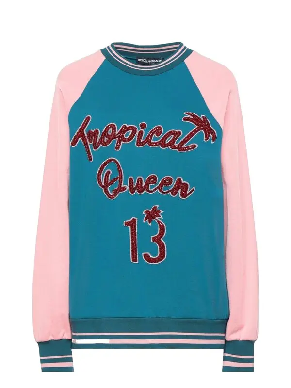 Dolce & Gabbana Two-tone Cotton Sweatshirt - Blue