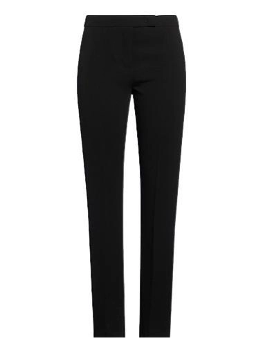Max Mara Solid Colored Crepe Straight-leg Trousers - Black
