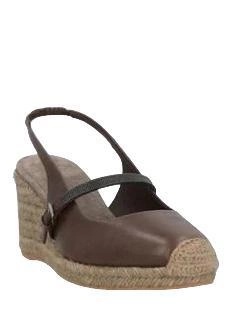Brunello Cucinelli Wedge Espadrille Sandals - Brown