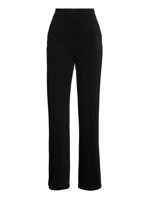 Max Mara Solid Stretch Wide-leg Trousers - Black