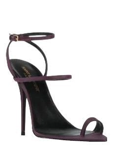 Saint Laurent Satin Pointed-toe Sandals - Black