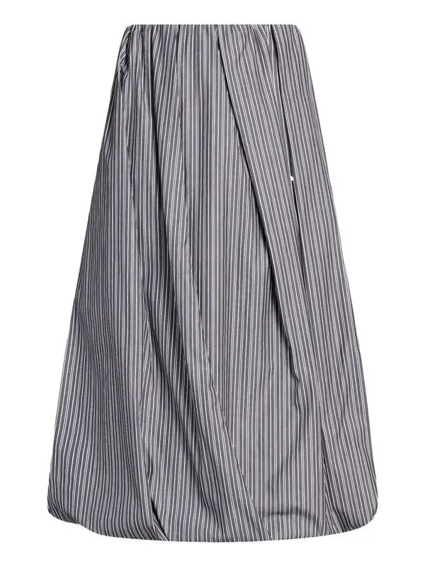 Brunello Cucinelli Striped Balloon Skirt - Gray