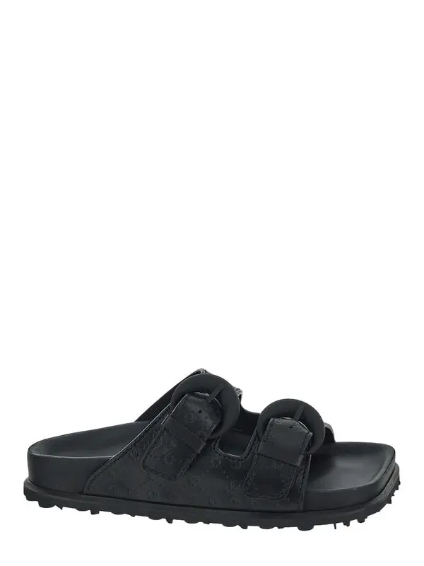 MARINE SERRE Buckle Slippers - Black