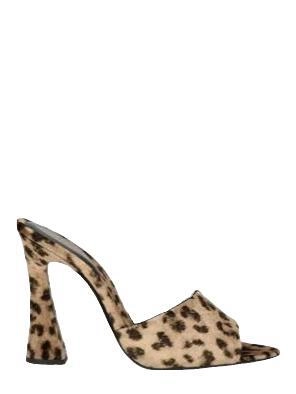 Saint Laurent Leopard Print Suede Thong Sandals - Multicolor
