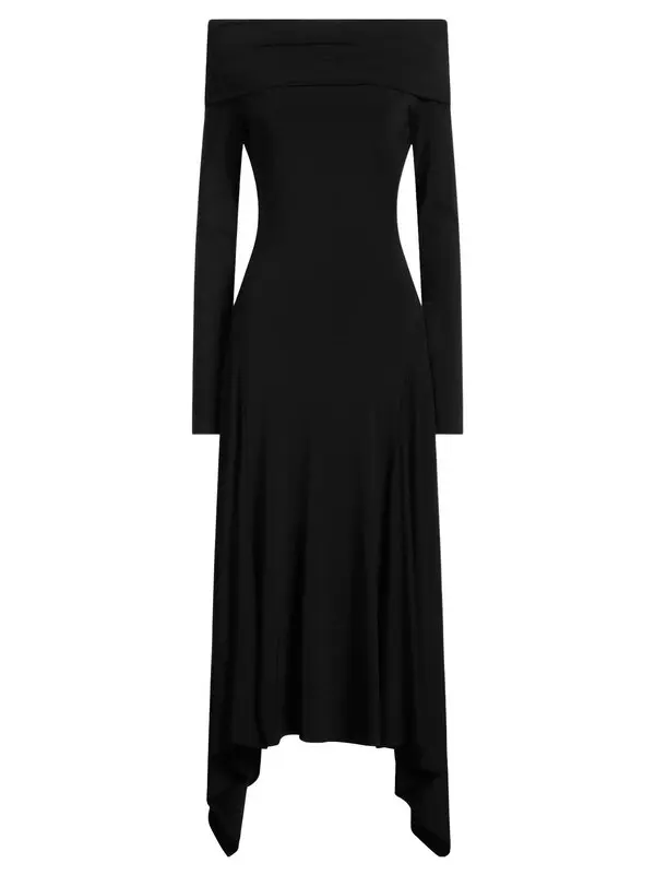 Max Mara Off-the-shoulder Long Sleeve Midi Dress - Black