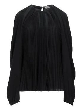 Saint Laurent Solid Color Long Sleeve Top - Black