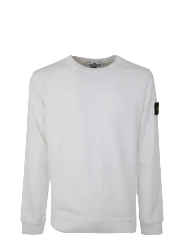 Stone Island Logo Patch Crewneck Sweatshirt - White