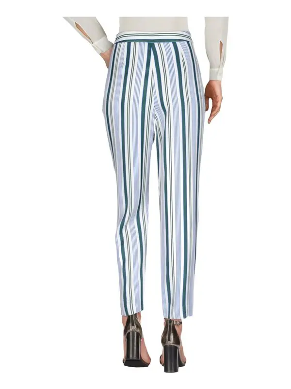 Tory Burch Striped Satin Casual Pants - White