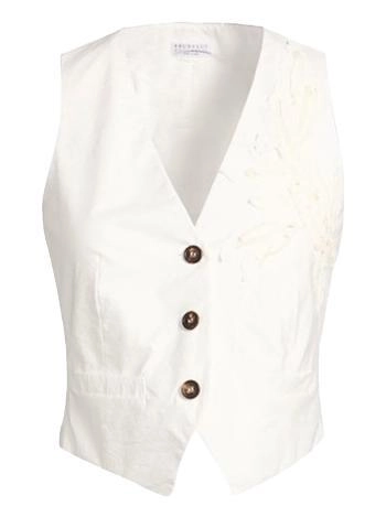 Brunello Cucinelli Minimal Solid Waistcoat - White