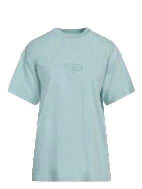 Balenciaga Short-sleeve Crewneck T-shirt With Embroidered Logo - Green