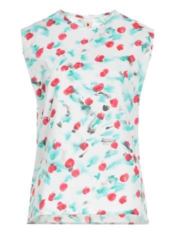 Marni Floral Sleeveless Zip Up Top - White