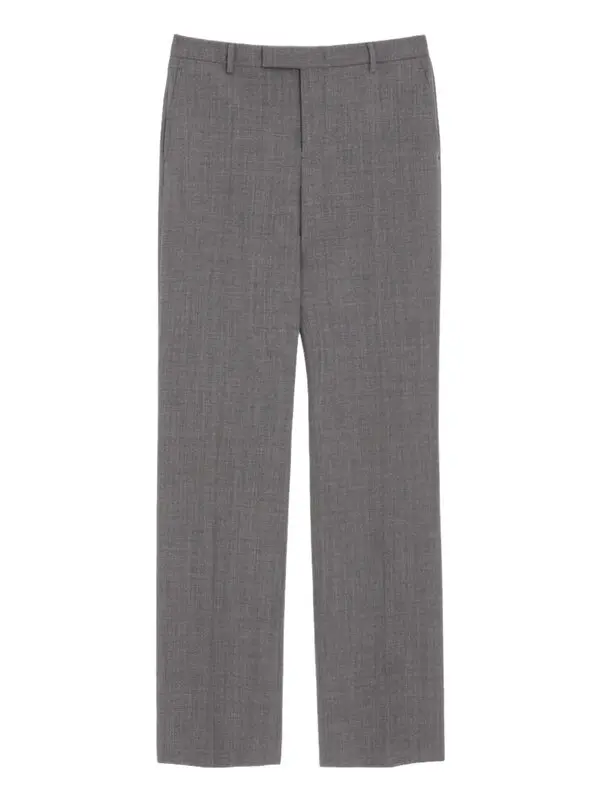 Valentino Garavani Mouliné Wool Trousers - Gray