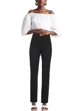 Sportmax Fashion Straight-leg Stretch Casual Pants - Black