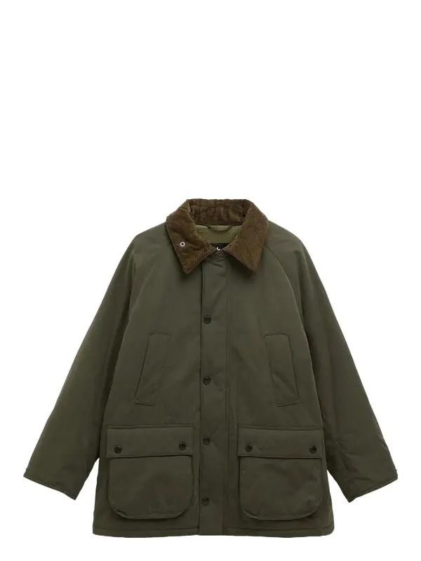 Barbour Pocket Detail Buttoned Coat - Olive