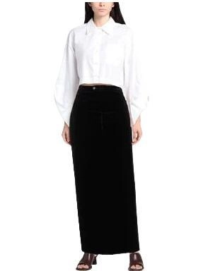 Saint Laurent Velvet Maxi Dress With Back Slit - Black