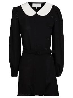 MAISON MARGIELA Long-sleeved Shirt Dress With Belt - Black