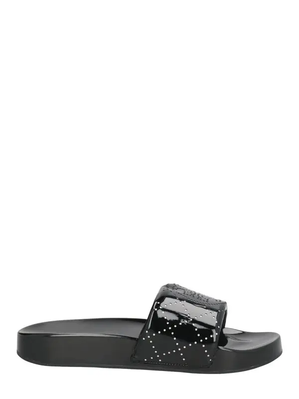 Tory Burch Two-tone Flat Pool Slides - Black