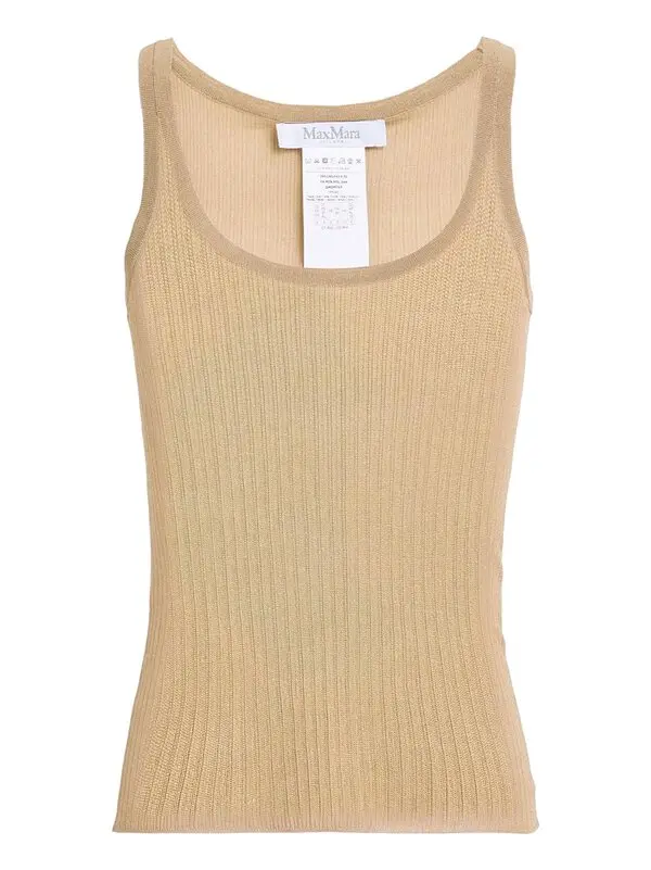 Max Mara Solid Color Sleeveless Knit Top - Nude
