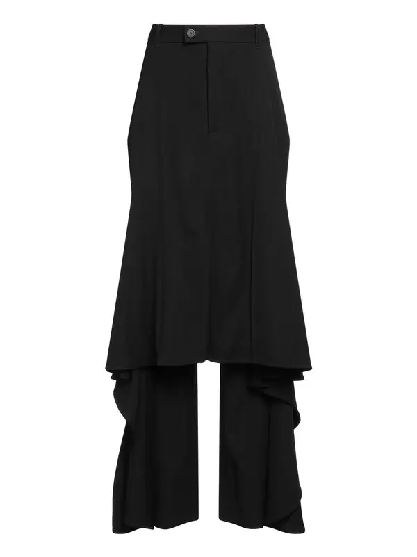 Balenciaga Asymmetric Twill Midi Skirt - Black
