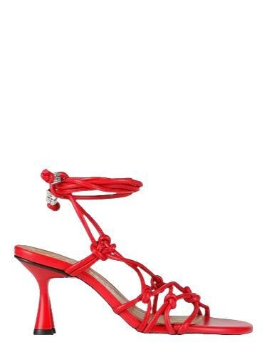 GANNI Crystal Embellished Sandals - Red