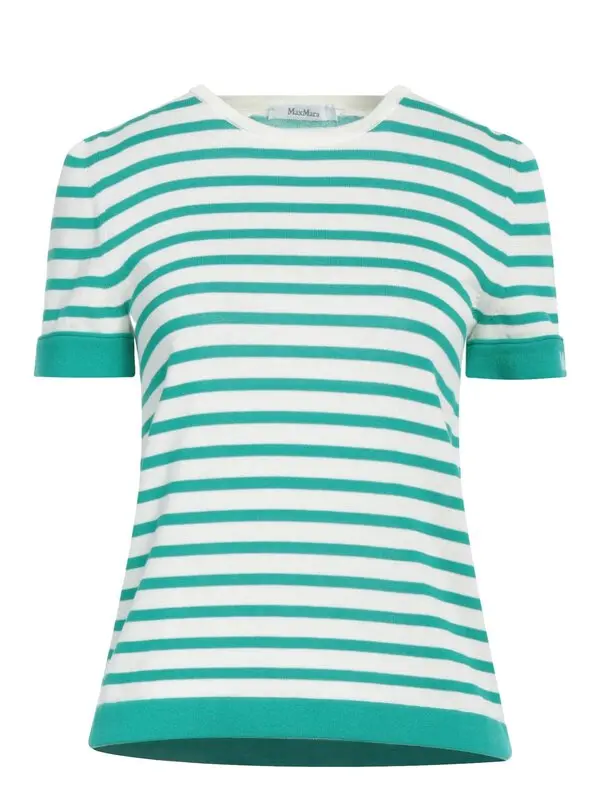 Max Mara Striped Short-sleeve Knitted Top - White
