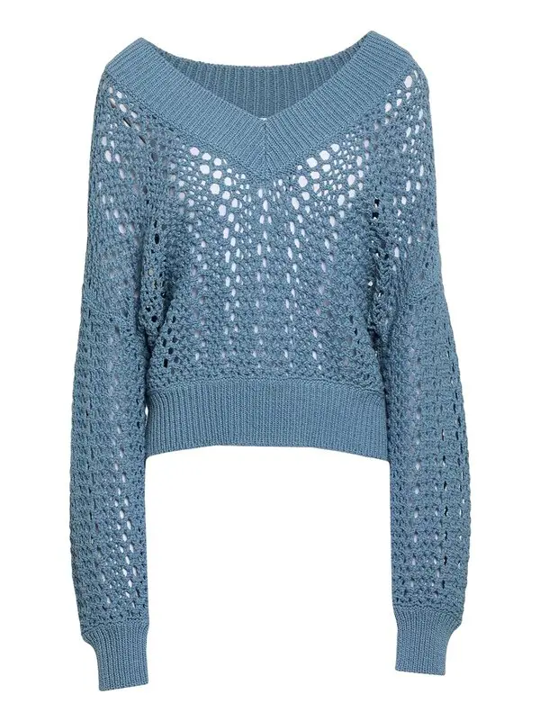 Brunello Cucinelli Crochet Knit Cardigan - Blue
