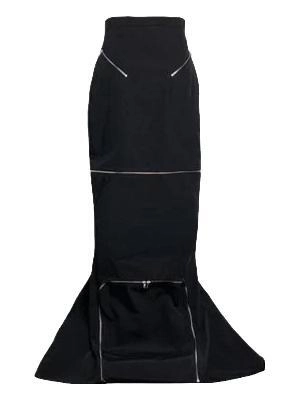 Rick Owens Solid-color Cashmere Pencil Skirt - Black