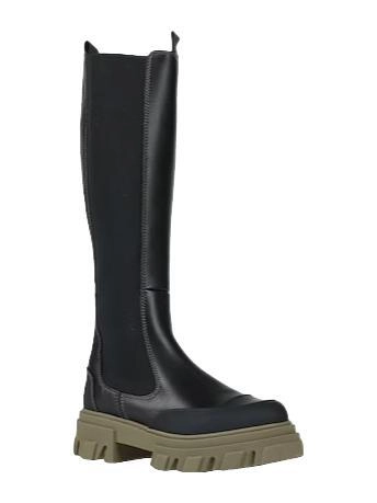GANNI Minimal Leather Boots - Black