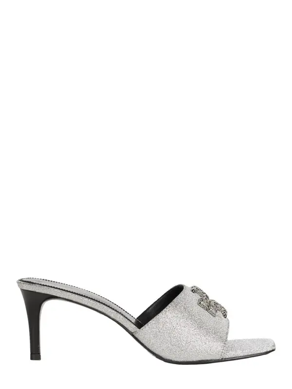 Tory Burch Sequin Embellished Stiletto Heel Slide Sandals - Gray