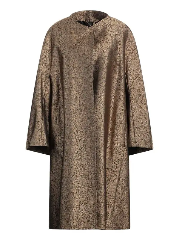 Max Mara Floral Brocade Overcoat - Brown
