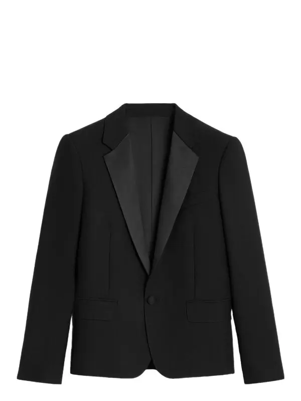 Celine Short Tux Jacket In Wool And Mohair - Black