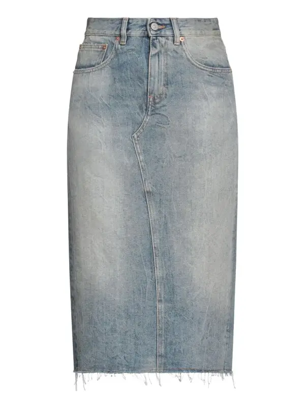 MAISON MARGIELA Medium Wash Denim Pencil Skirt - Gray