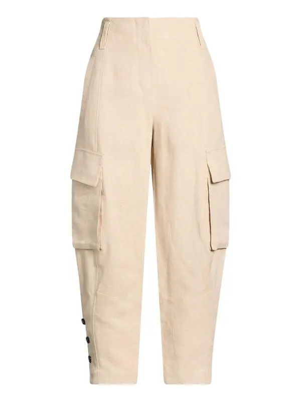 Brunello Cucinelli Linen Cargo Trousers - Nude