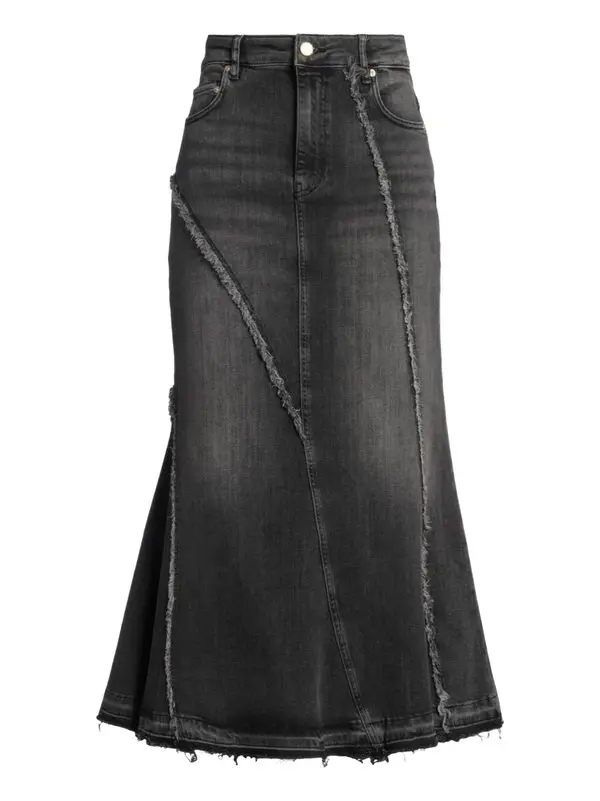 GANNI Denim A-line Skirt - Black