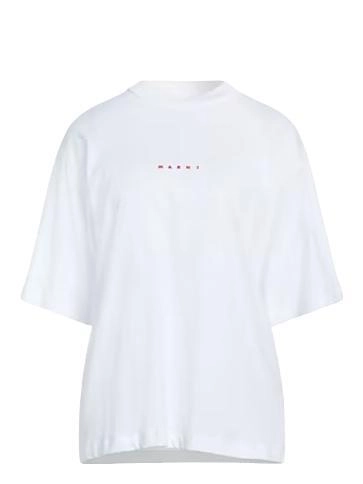 Marni Jersey Crewneck T-shirt With Brand Logo - White