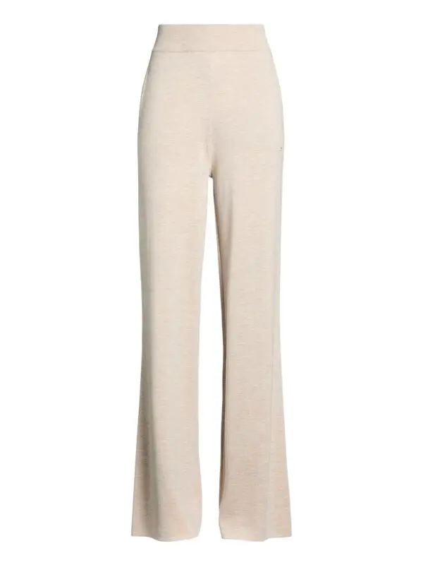 Max Mara Solid-color Wool Wide-leg Pants - Beige