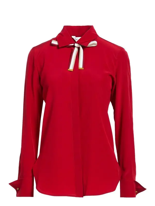 Max Mara Classic Collar Shirt With Detachable Application - Red