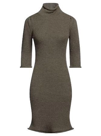 Sportmax Ribbed Knit Turtleneck Dress - Brown