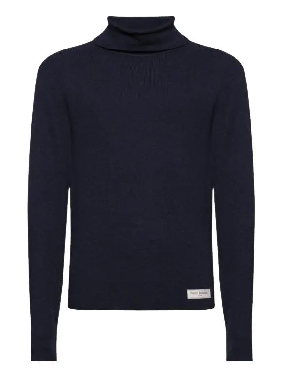 Balmain Turtleneck Knitted Top - Black