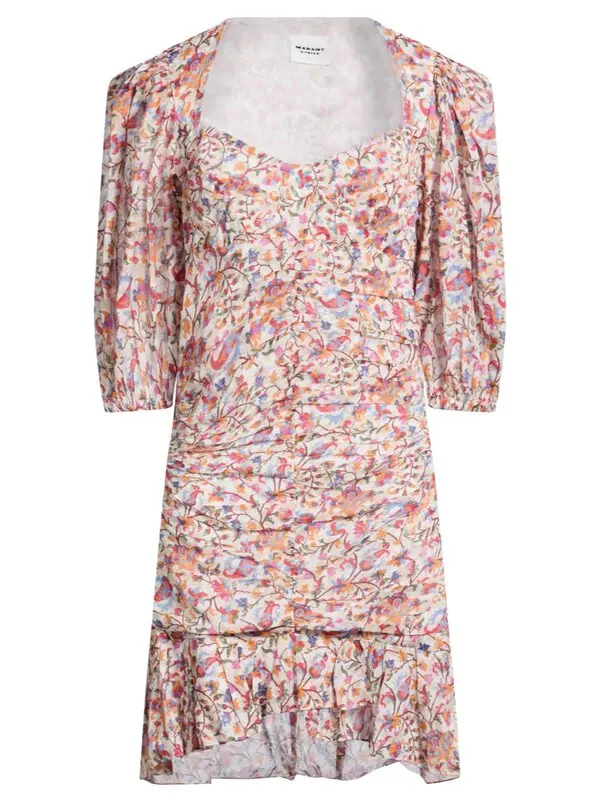 Isabel Marant Étoile Woven Gathered Dress - Multicolor