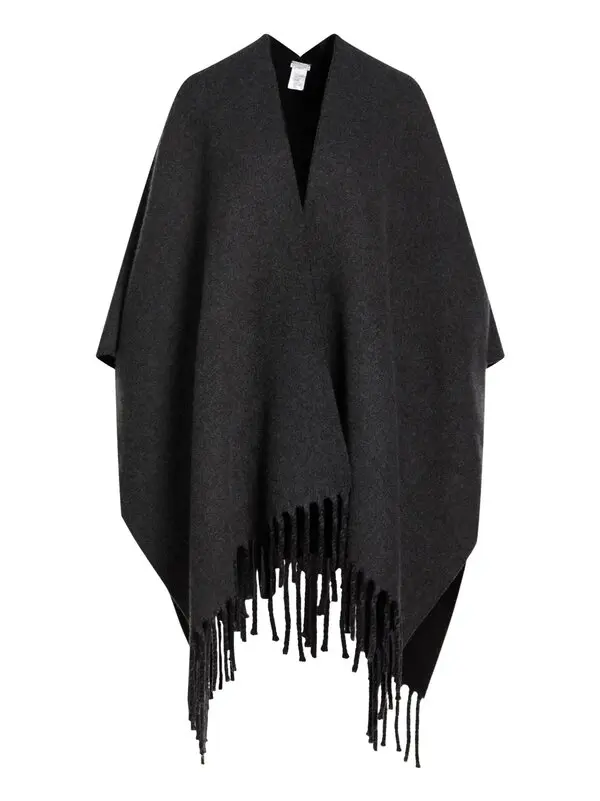 Brunello Cucinelli Two-tone Tassel Sleeveless Cape - Black