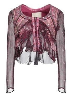 Isabel Marant Étoile Embellished Long Sleeve Chiffon Blouse - Gray