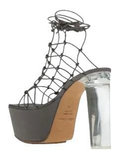 Rick Owens Strappy Platform Sandals With Crystal Heel - Multicolor