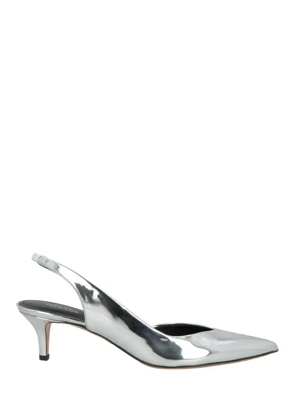 Isabel Marant Étoile Metallic Patent Leather Slingback Stiletto Heels - Gray