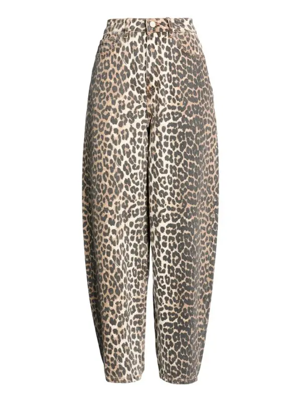 GANNI Leopard Print Jeans - Multicolor