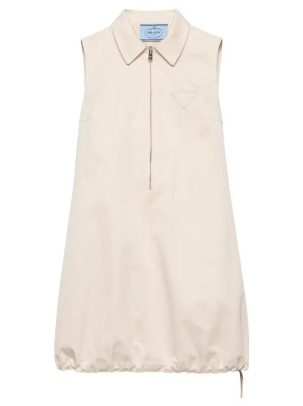 Prada Sleeveless Chino Mini-dress - Neutral