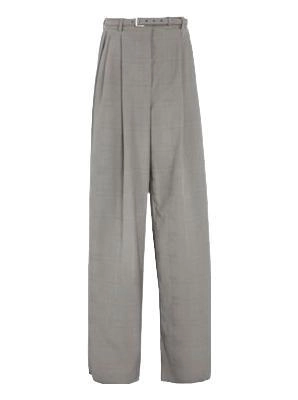 Sportmax Wide-leg Plaid Trousers - Gray