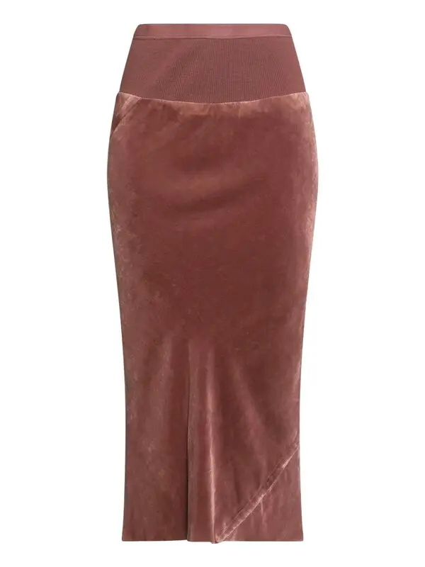 Rick Owens Velvet Fla Skirt - Red