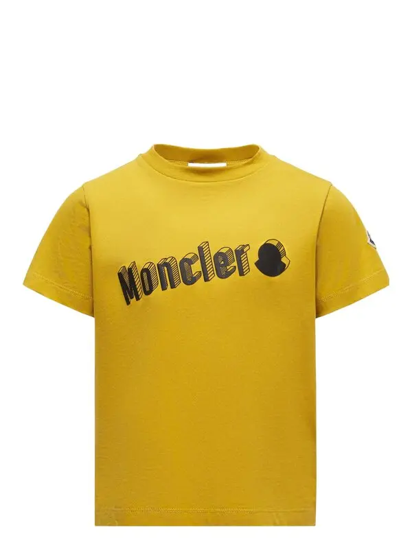 Moncler Printed Motif Cotton T-shirt - Yellow